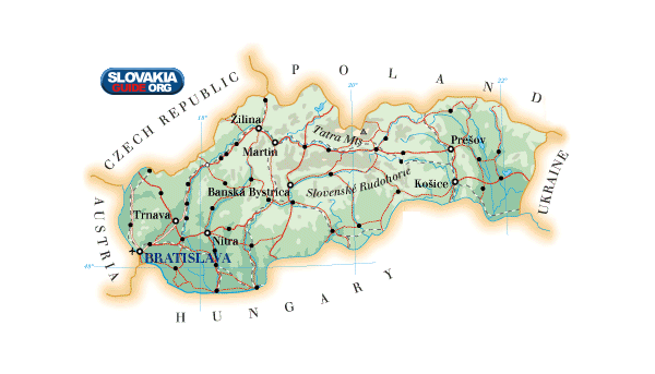 SLOVAKIA - GEOGRAPHICAL MAPS OF SLOVAKIA