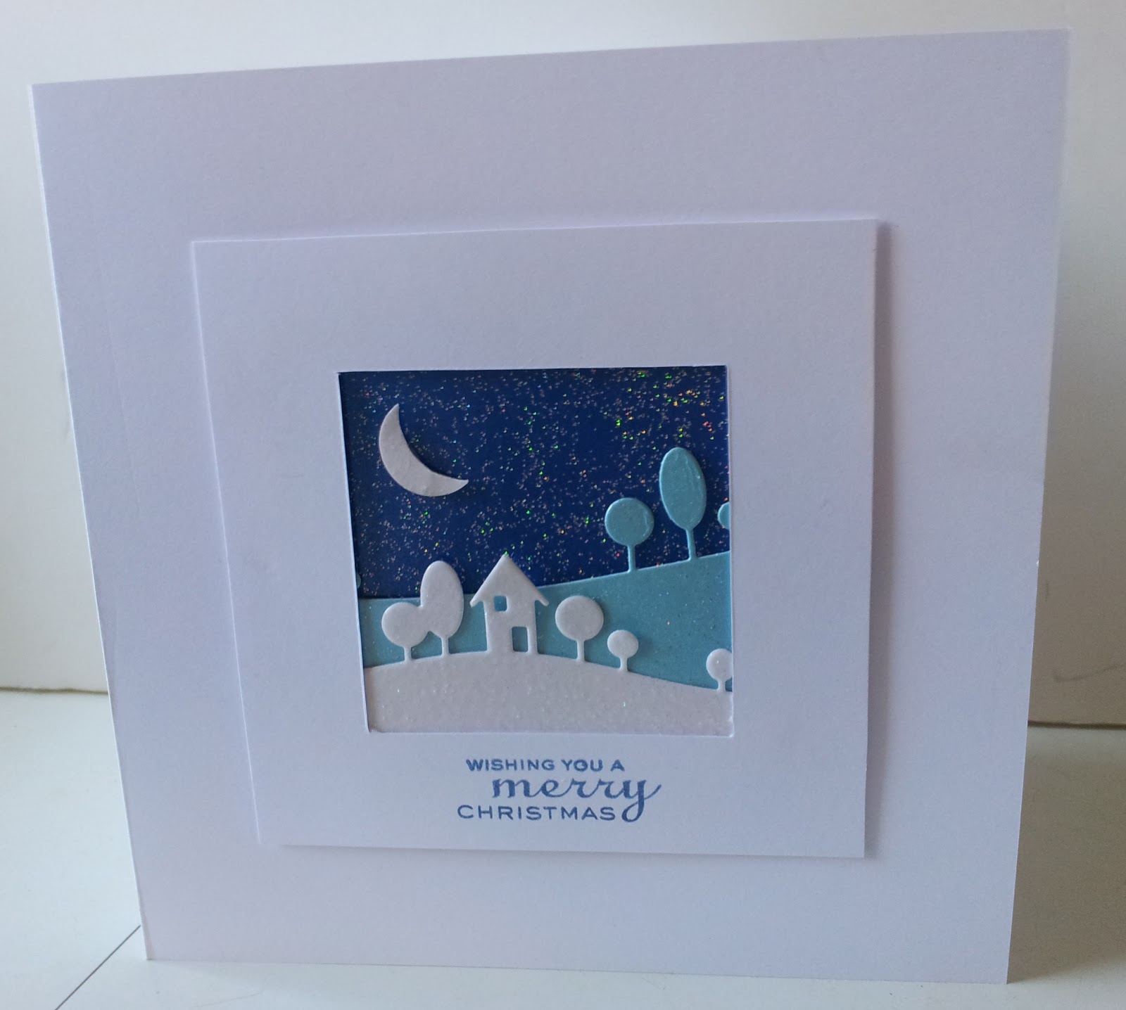 Sue's Card Craft: Addicted to CAS challenge #1 - SNOW!