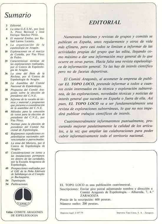 Espeleologia Bibliografia Caving Literature: El Topo Loco. Aragón