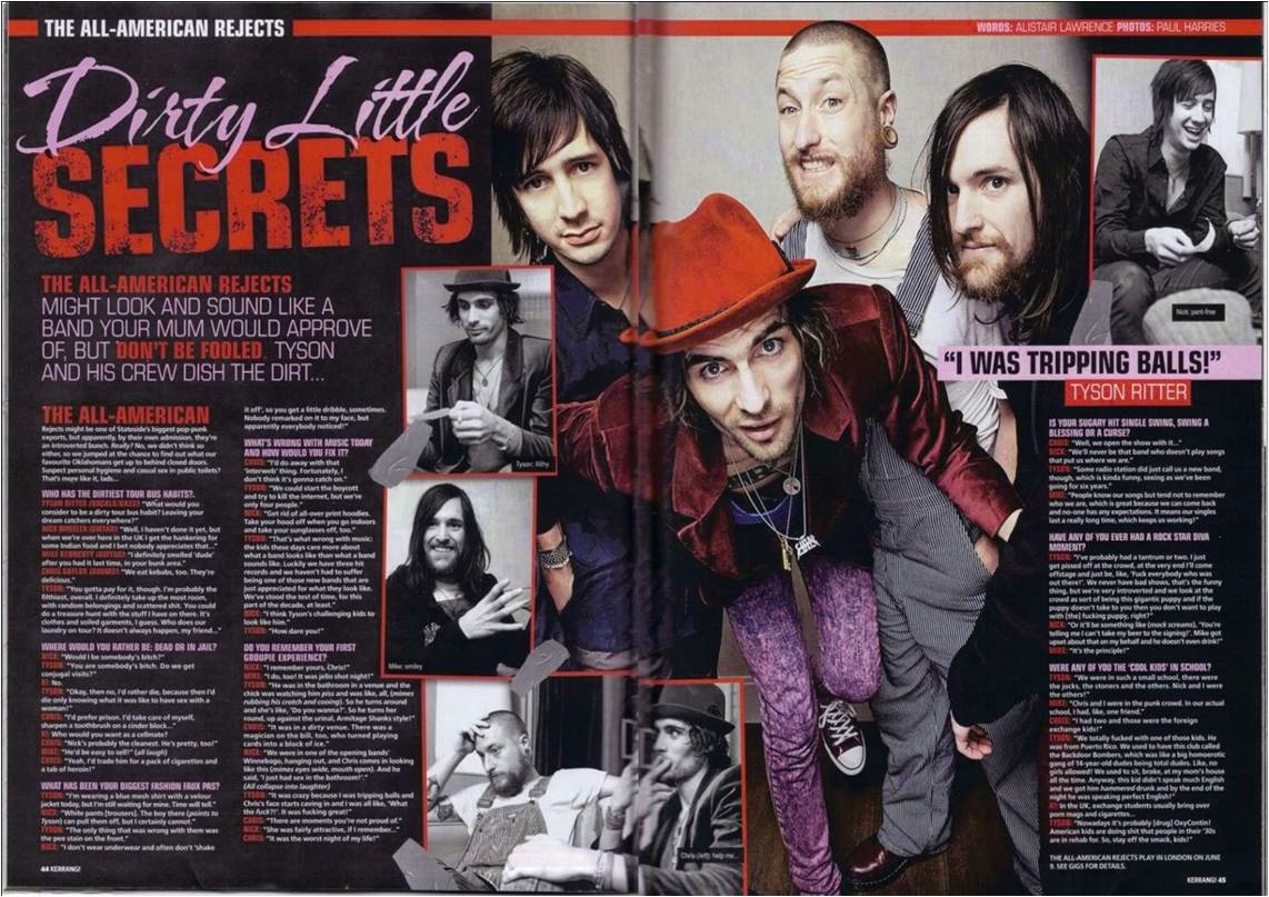 Music Magazine Coursework : Kerrang! Double page spread analysis