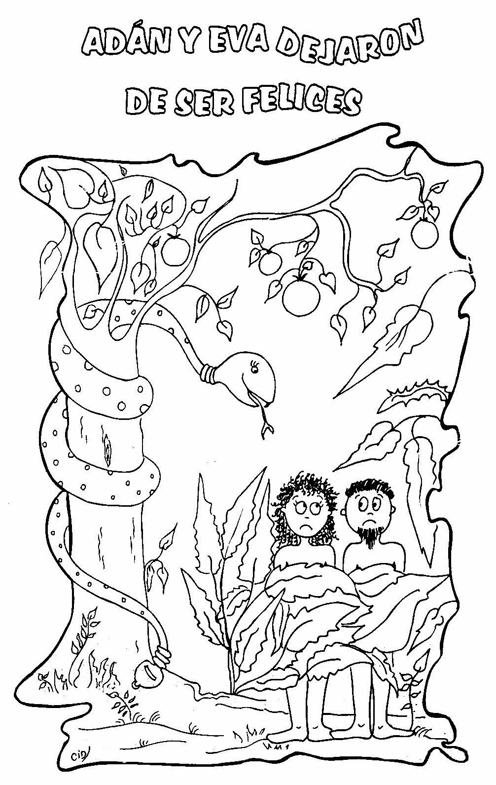 Imagenes Cristianas Para Colorear: Dibujos Para Colorear De Adan y Eva