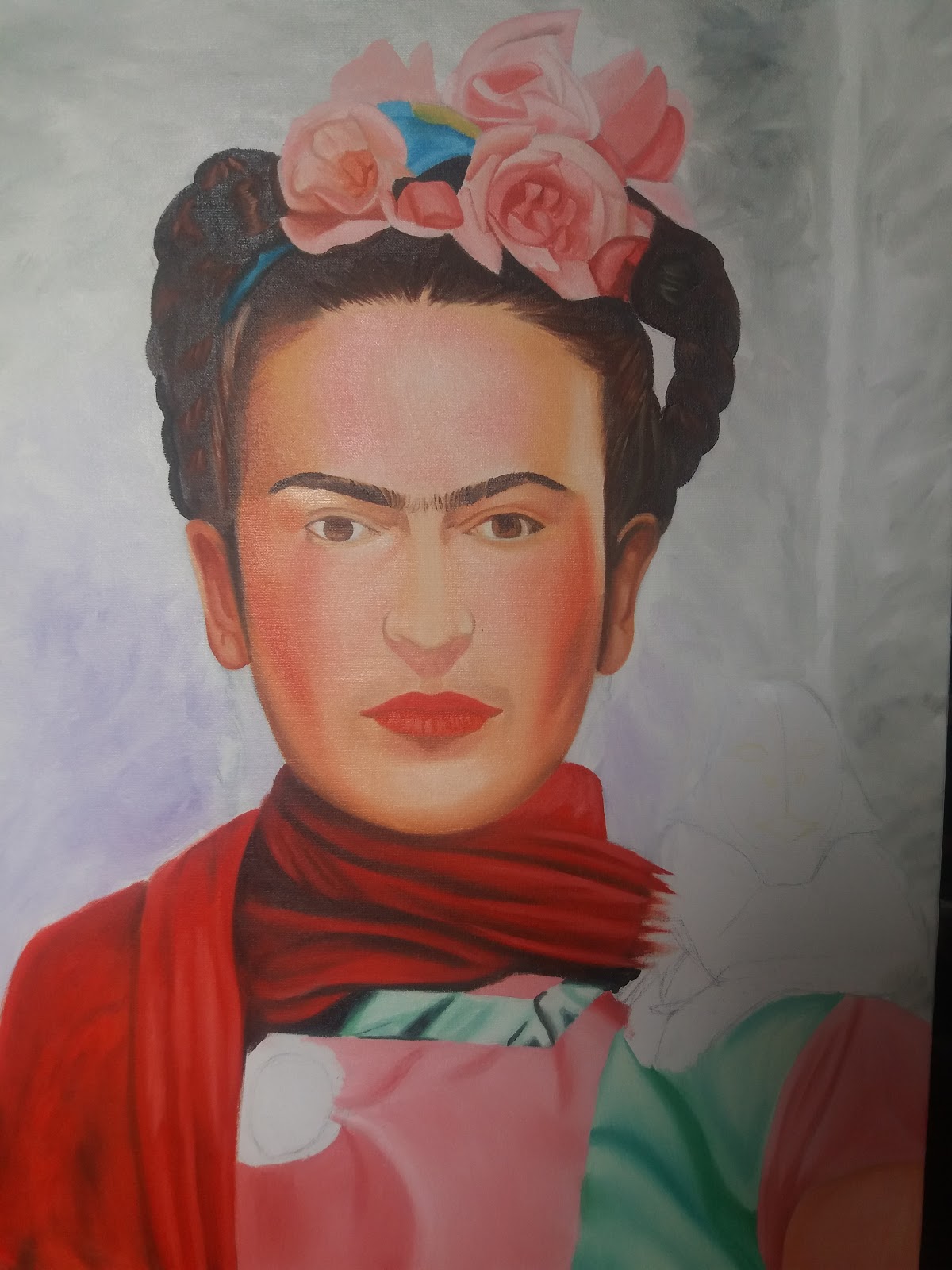 Pintando a Frida Kahlo