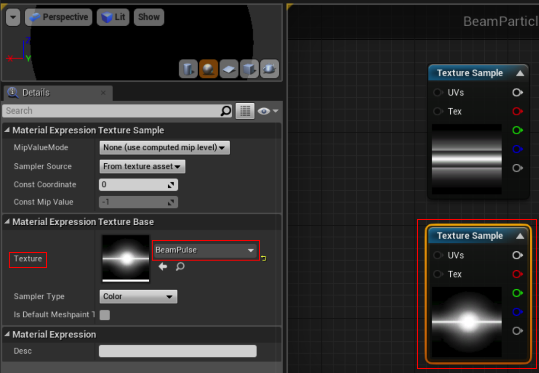 I touchs: Unreal: Beam Particle