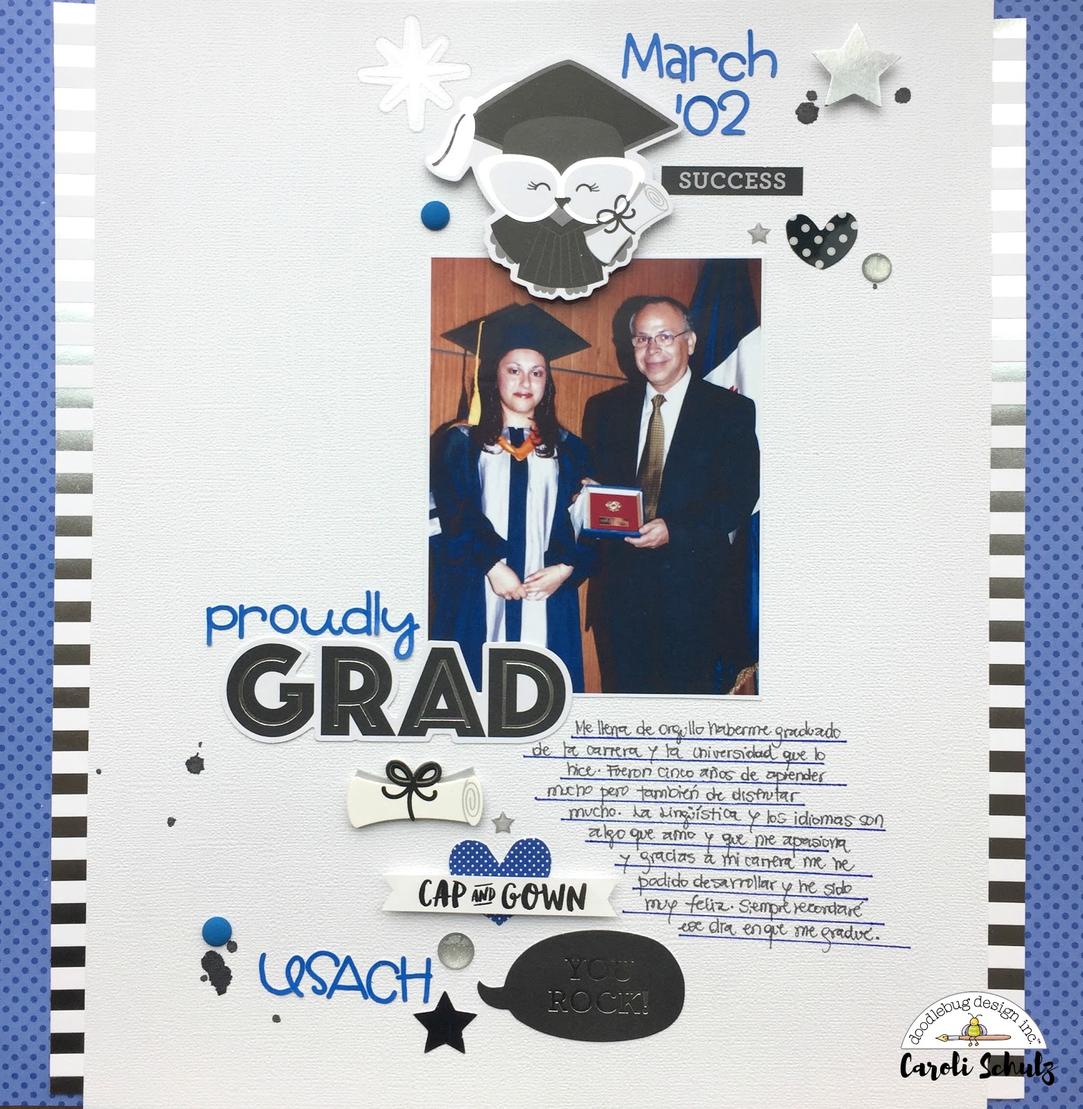 Doodlebug Design Inc Blog: Hats Off Collection: Graduation Layout by Caroli