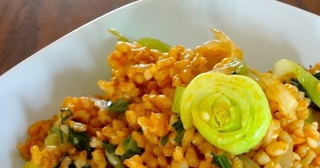 Mia's Domain: Saffron Bok Choy Rice
