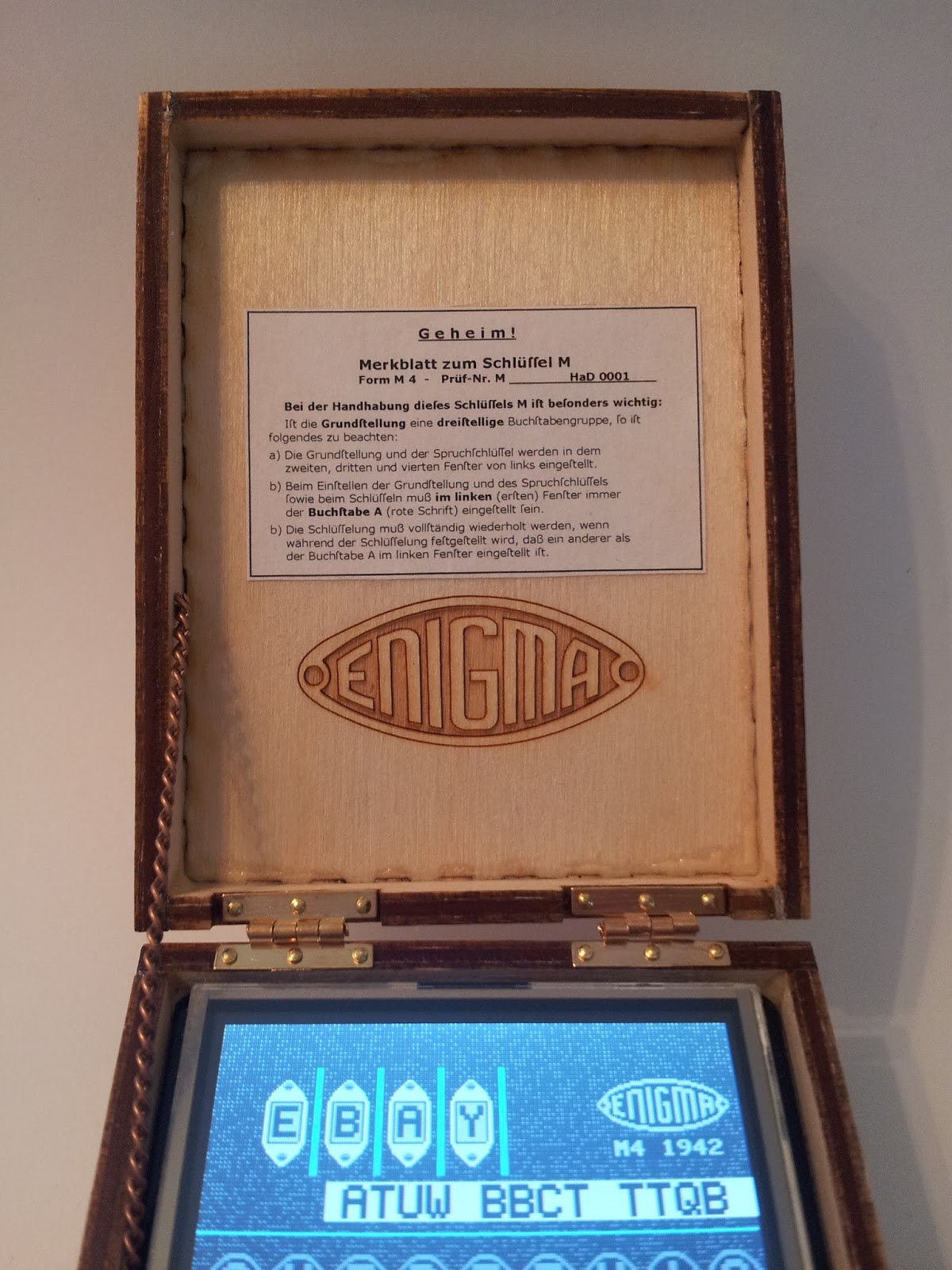 Arduino Enigma Machine Simulator Assembled Enigma Machine Simulator Now Available For Sale On Ebay