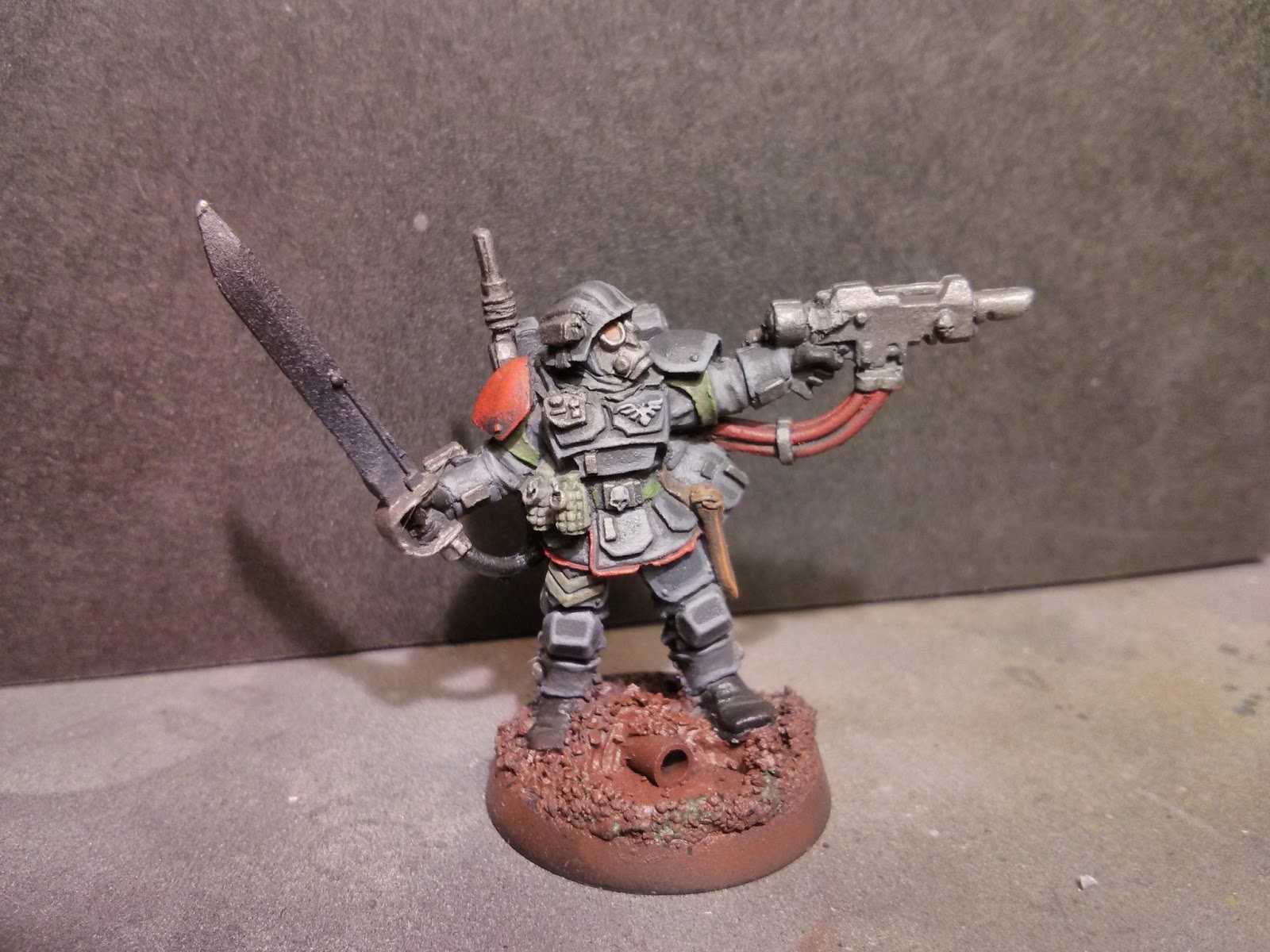 Valknut Painting: -WIP- Imperial Guard Kasrkin squad pt2 (Scheme Test)