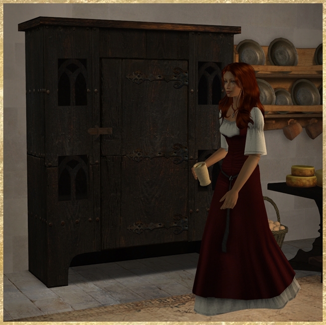 The Medieval Smithy SIMS 2: Medieval Pantry Cabinet aka Fridge