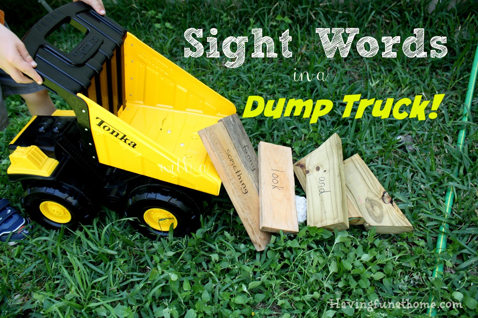 Having Fun at Home: Outdoor Sightwords Activity: Dumptruck!