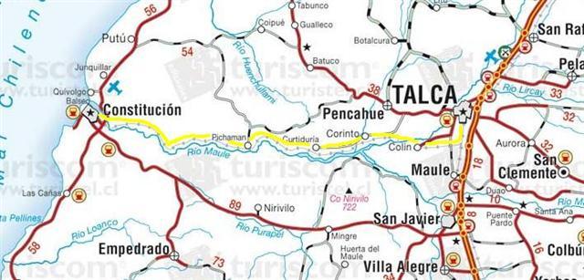 Ruta Periódo de la República : Ruta Ramal Talca- Constitución