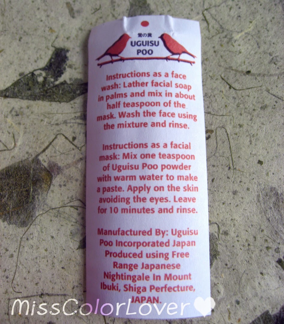 A Splash of Colorful Addictions!: Uguisu Poo (Uguisu no fun ...