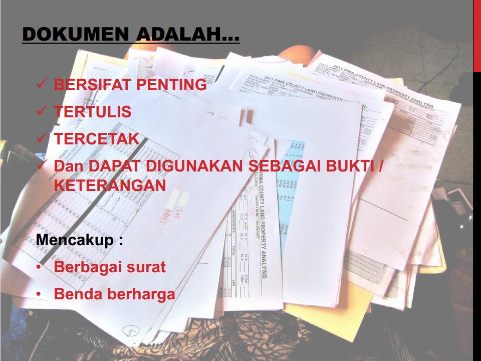 PRESENTASI JENIS-JENIS DOKUMEN/DOCUMENTS