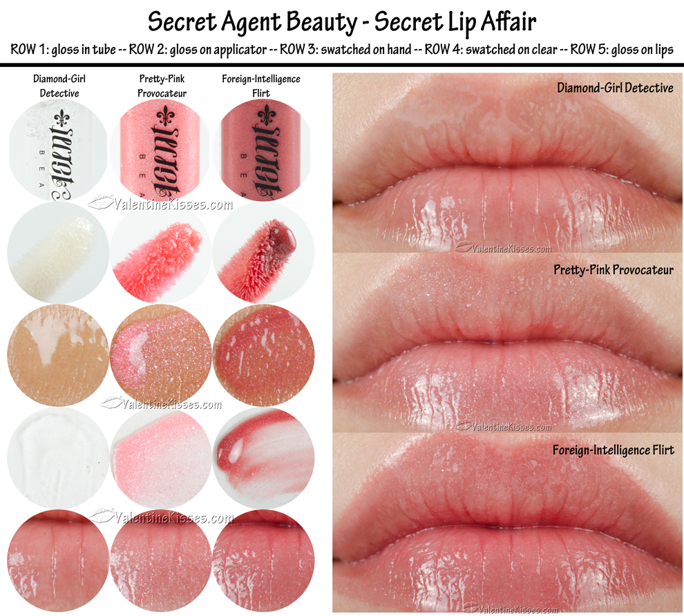 Valentine Kisses: Secret Agent Beauty Secret Lip Affair, 3 shades ...