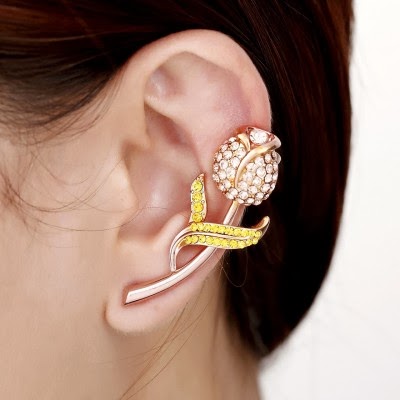 Alice: Beautiful Flower Ear Cuff Wrap Earrings For Your New Year