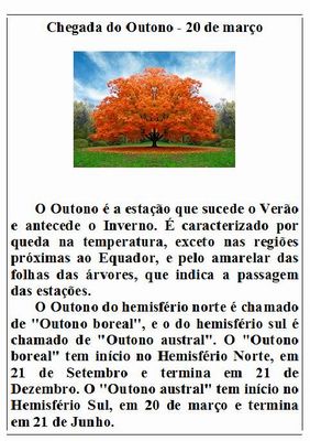 Plano de aula pronto sobre o outono - trabalhando textos e atividades ...