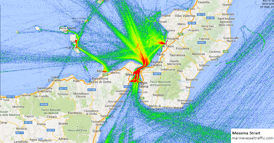 MESSINA STRAIT SHIP TRAFFIC TRACKER | Marine Vessel Traffic