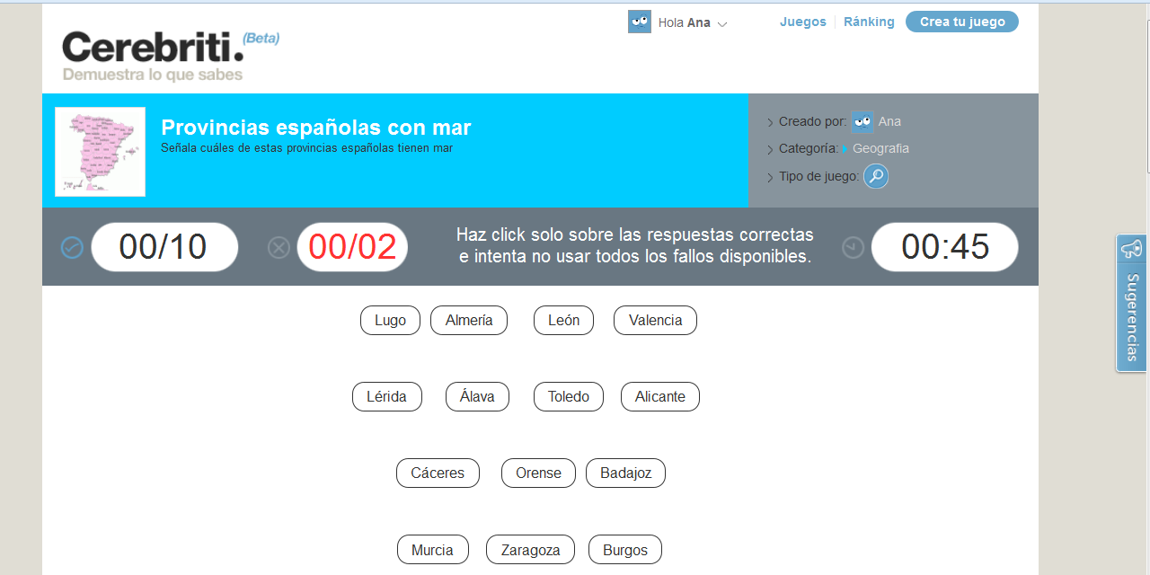 Cerebriti: crea tus juegos