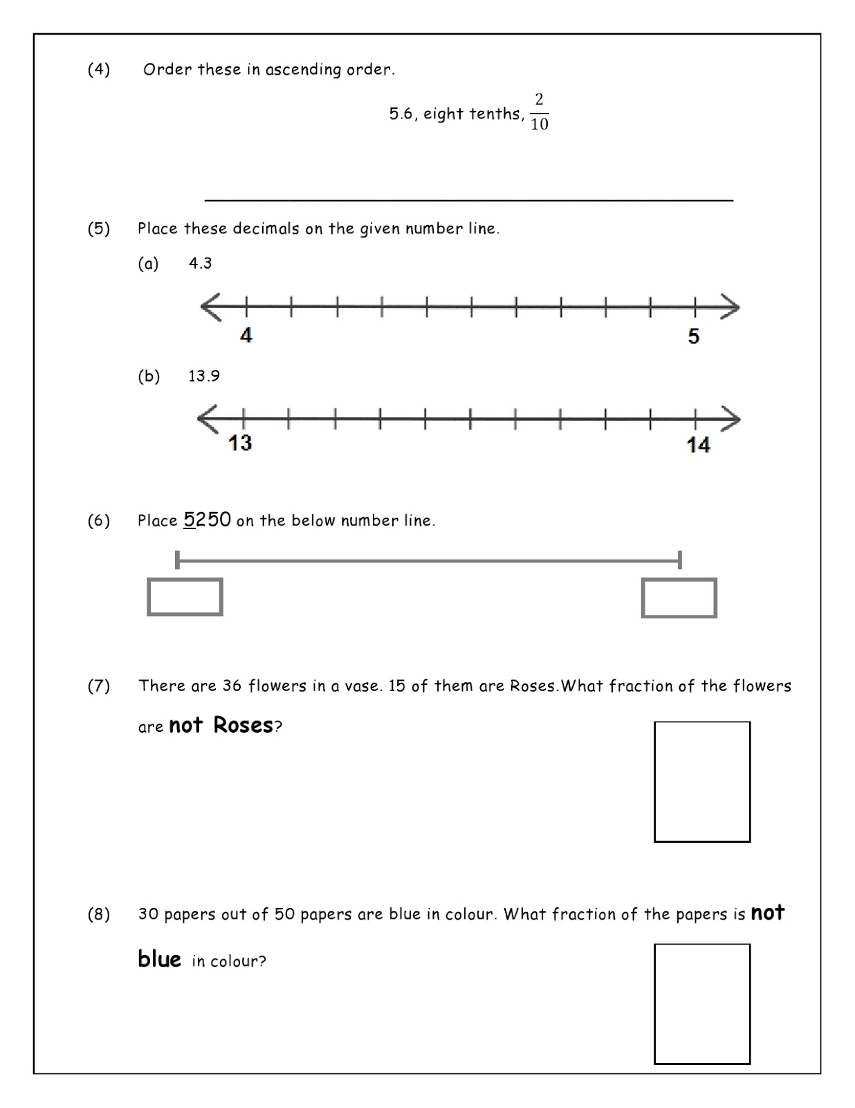 Birla World School Oman: Revision Worksheets for Grade 4 as on 26/10/2017