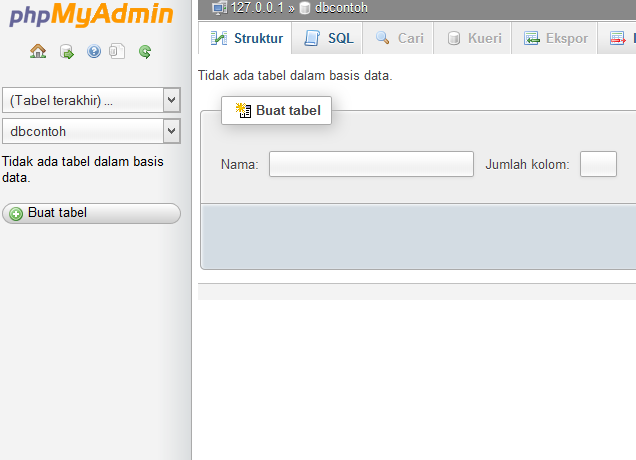Cara Membuat DataBase MySql di phpMyAdmin ~ JONCODE