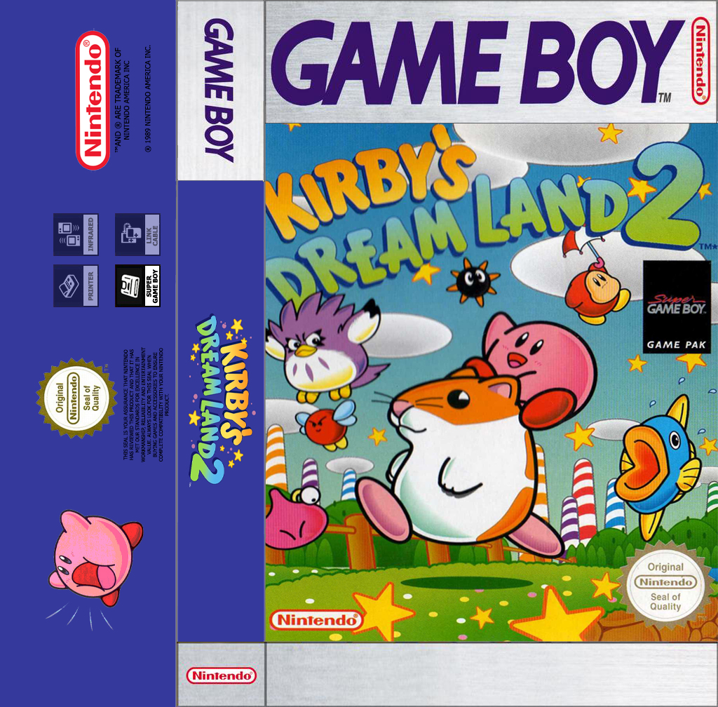 Solo una partida mas: Kirby´s dream land 2 Game boy cassette cover