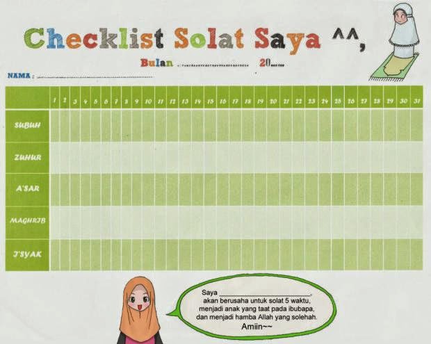 Jom Kongsi Pengalaman: Checklist Solat untuk menggalakkan anak-anak ...