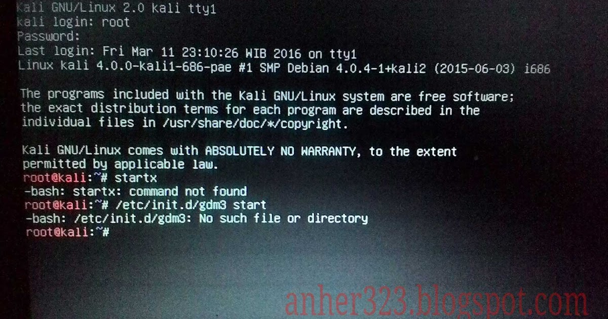 Cara Mengatasi Kali Linux Tidak Bisa Masuk Mode GUI | Anherr Blog's