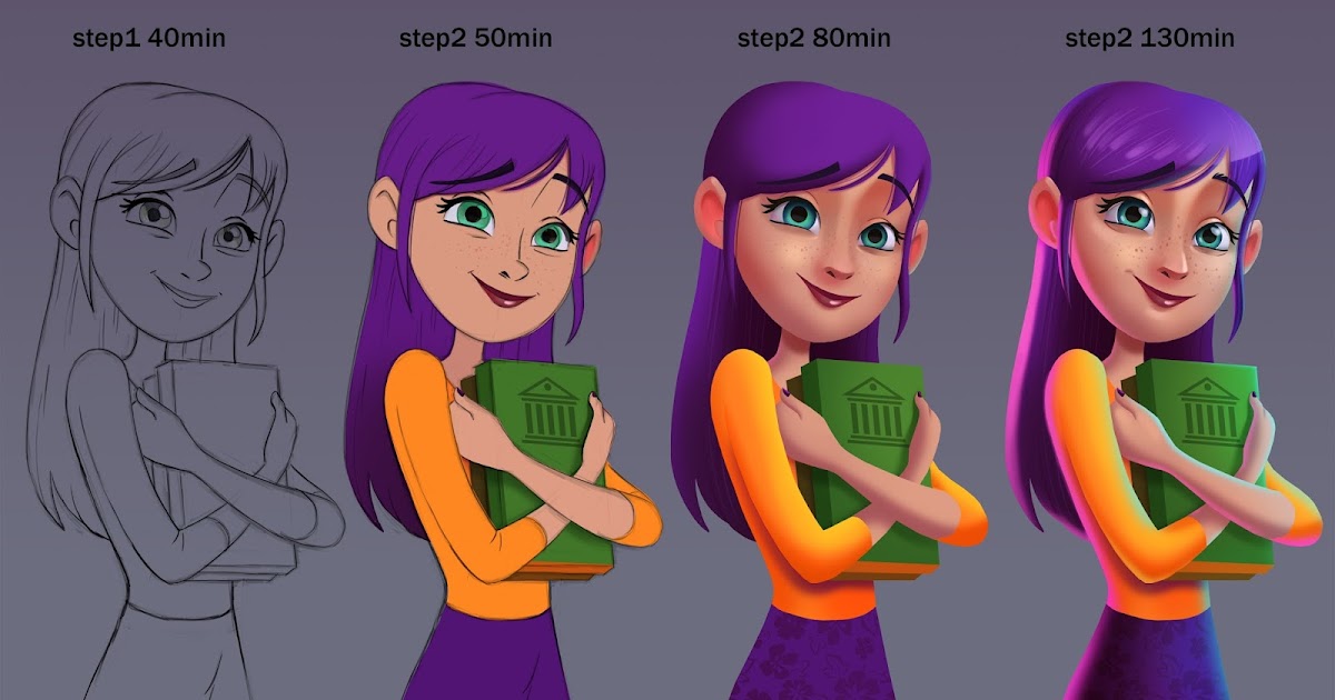 Learning drawing principles: girl paint