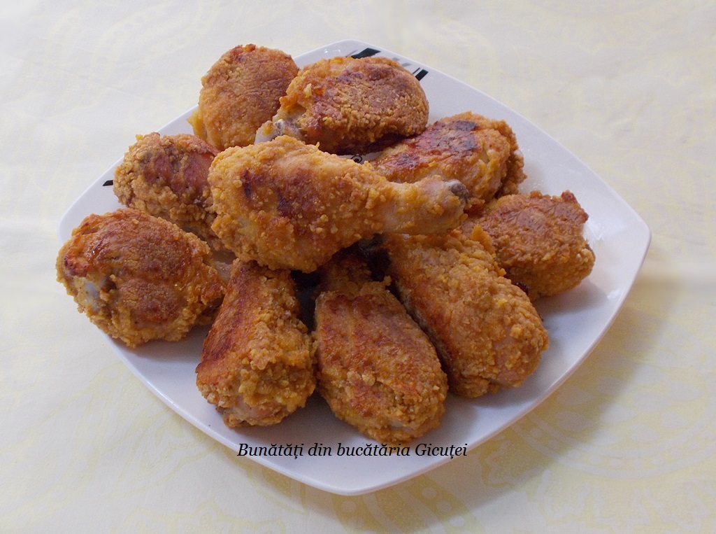 Pulpe de pui in invelis crocant, la cuptor - Bunătăți din bucătăria Gicuței