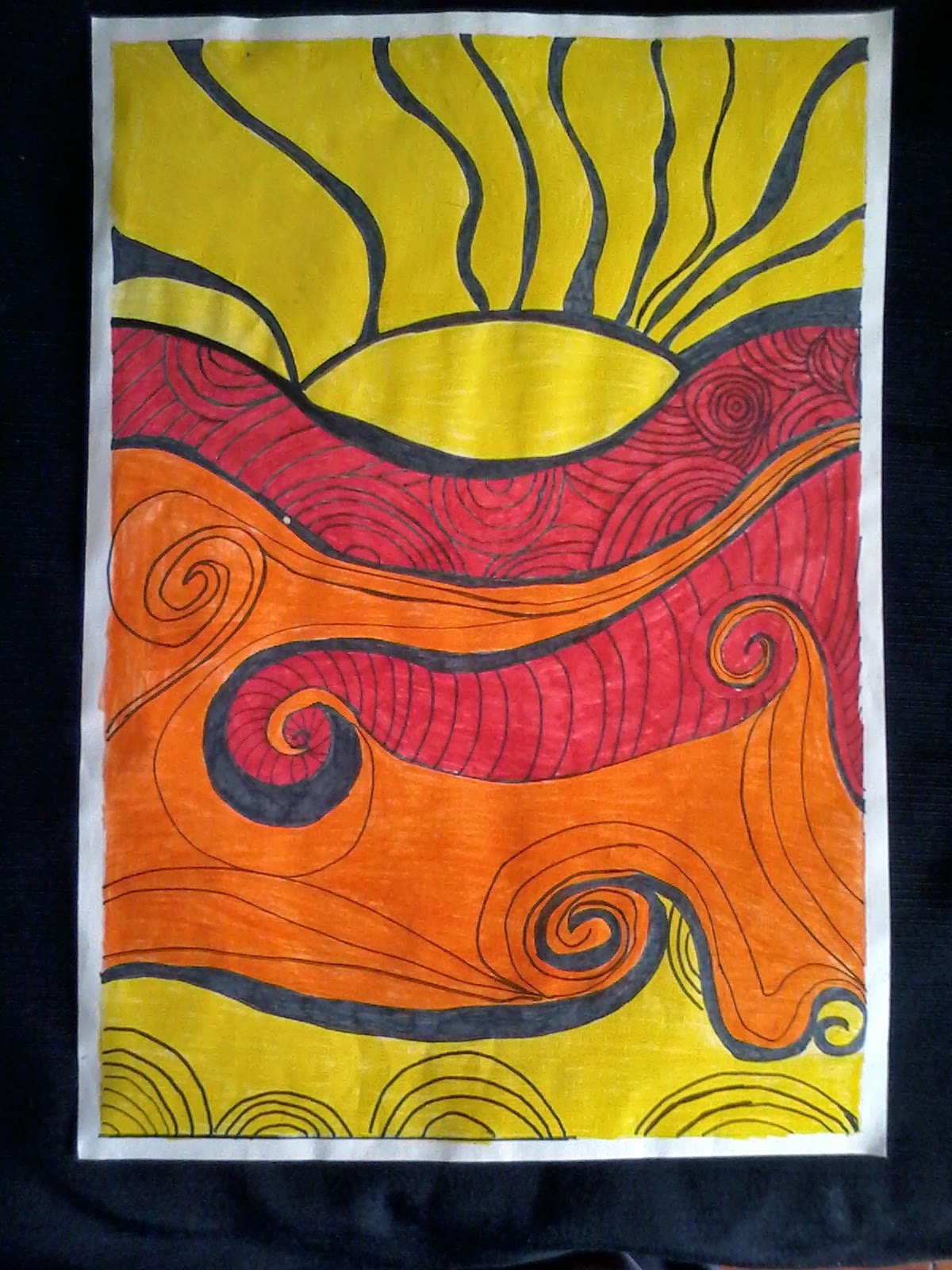 artes visuales: 6to 4ta EES13 / línea curva ondulada