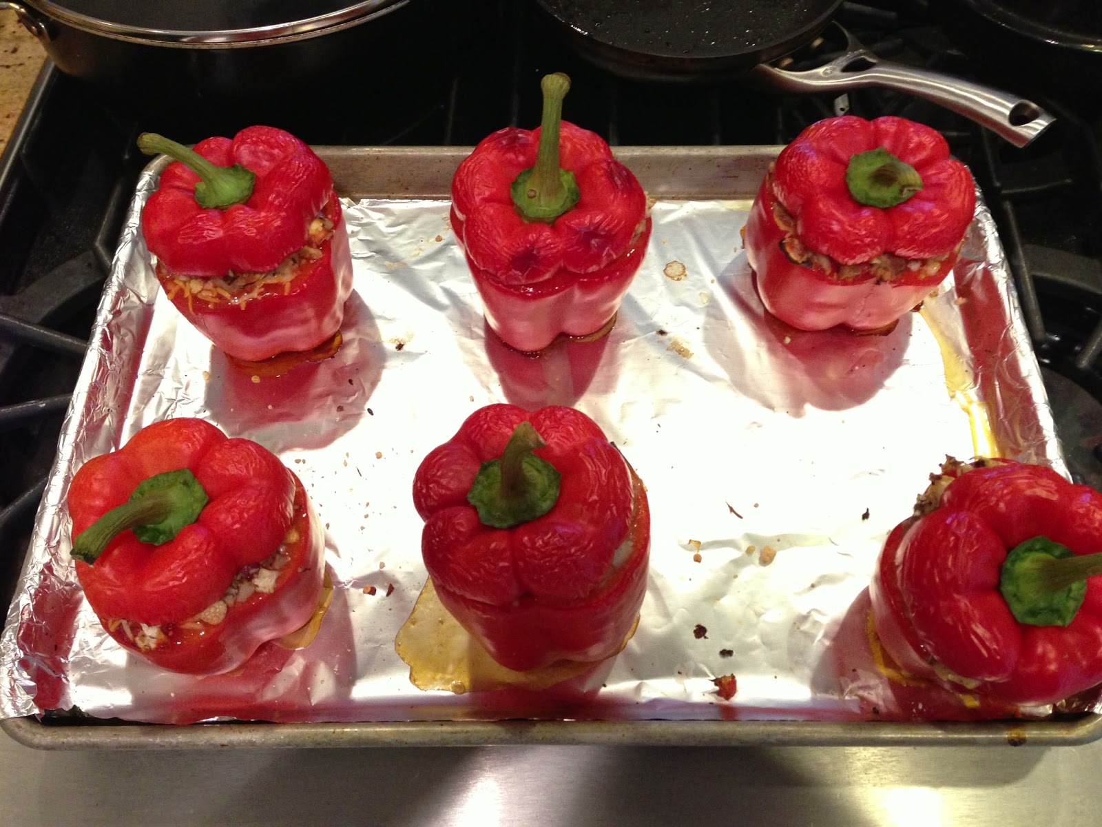 The Curious Lark: Perfect summer recipe :: Stuffed Peppers!!
