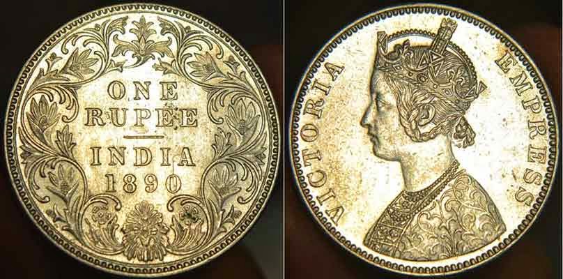 Coins of British India, 1835-1947: ONE RUPEE