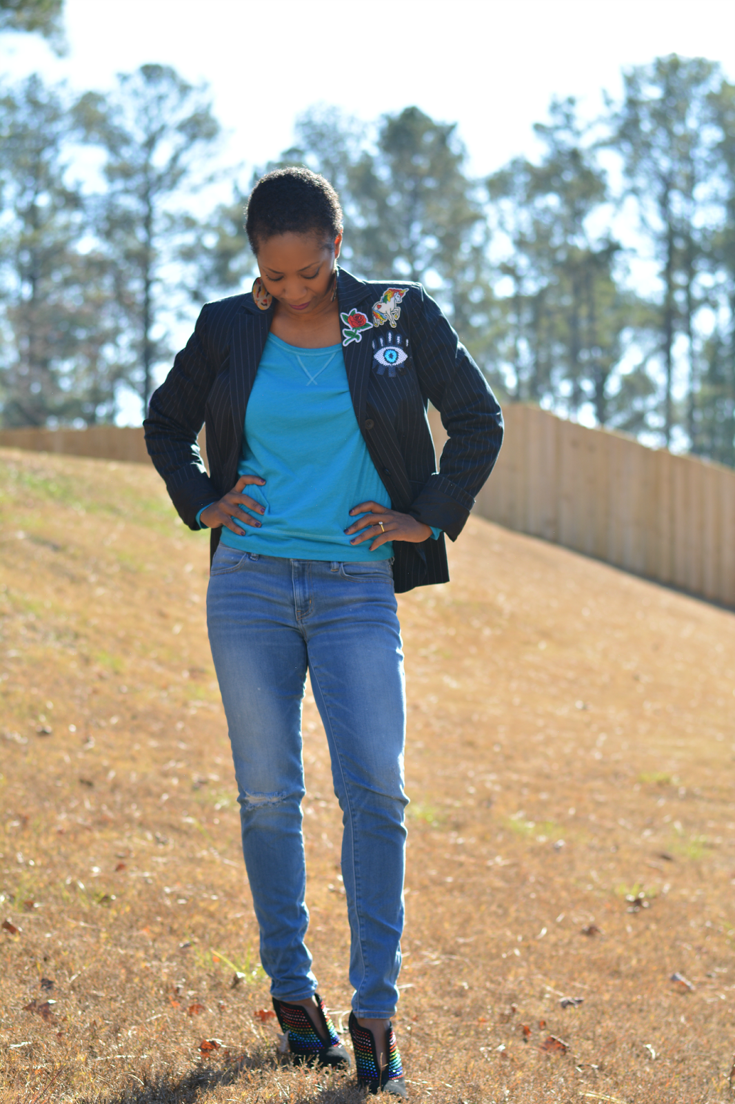 Makeover Thrift Store Blazer With Embroidered Patches | Thriftanista in ...
