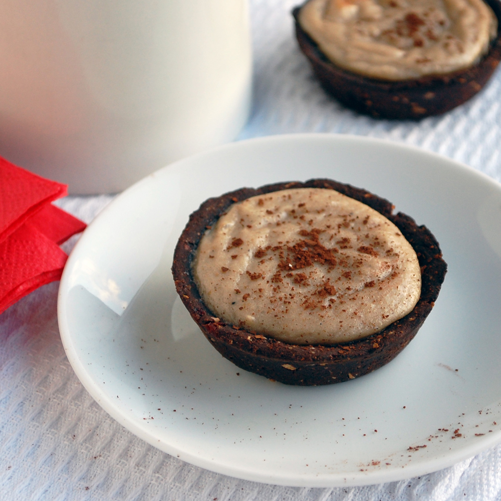 Baked chocolate fudge custard tarts | including cake