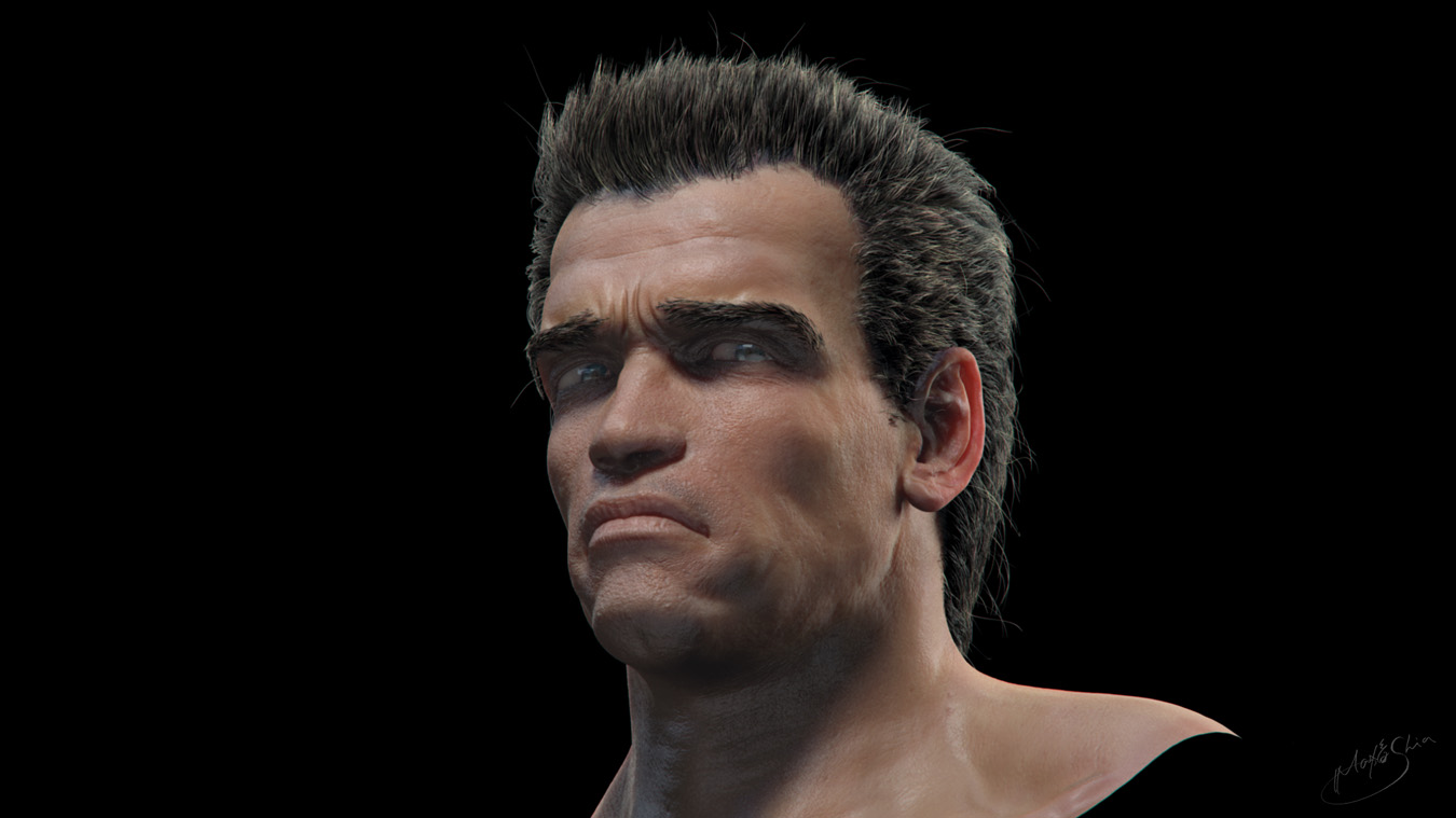 Yin Shiuan's Blog_I Have A CG Dream: Arnold schwarzenegger_WIP_10/01