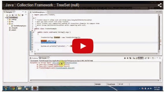 Java Ee Java Collection Framework Treeset Null