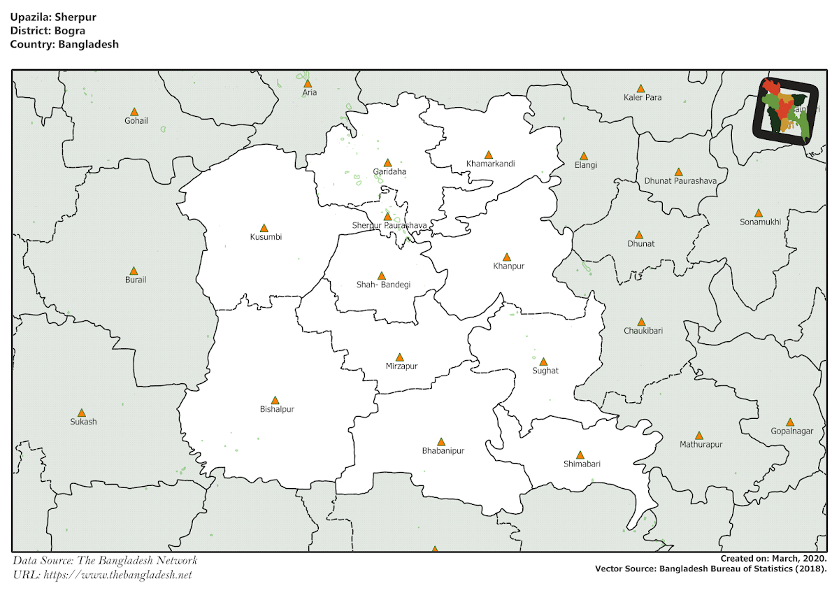 Mouza & Land Use Maps of Sherpur Upazila, Bogra, Bangladesh - Tourism ...