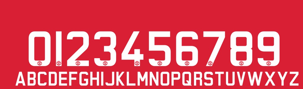 Font Number Football: Font Manchester United UCL 2015 2016