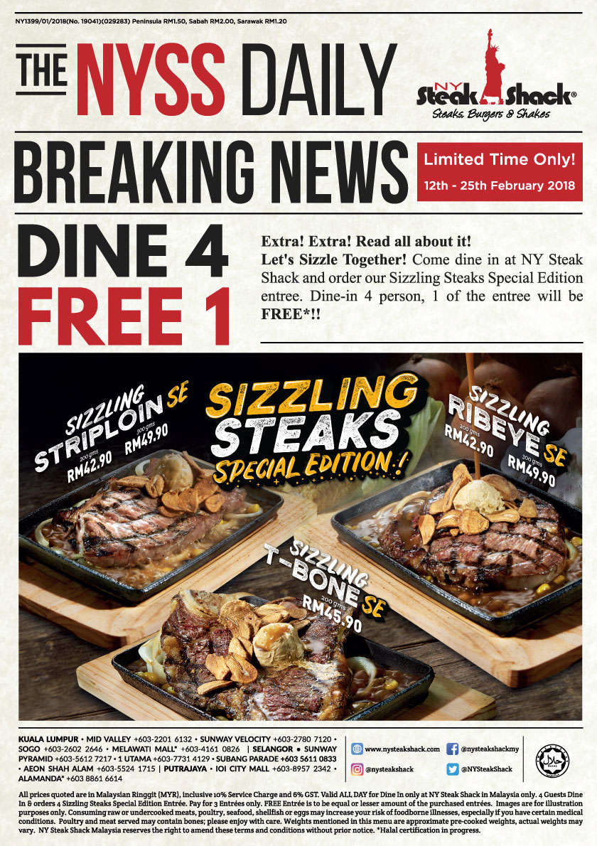 Restoran NY Steak Shack : Kepelbagaian Menu dan Dijamin Halal