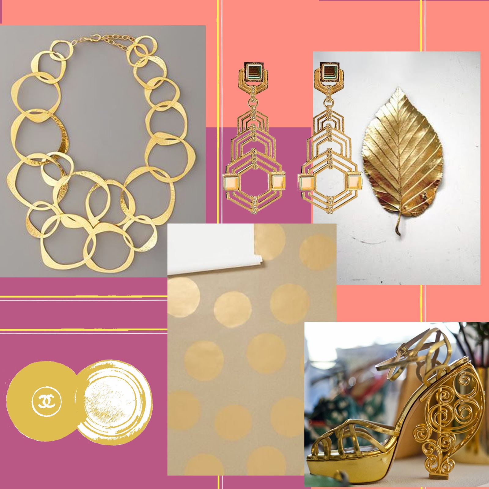 Illustrated Lines: Gold Mood Board
