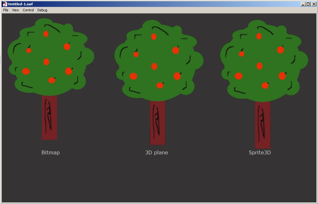 Programming sample: Bitmap - 3D Mesh - Sprite3D --> Away3D