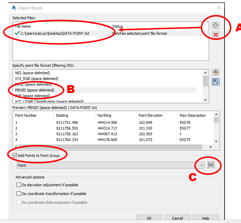 TUTORIAL CIVIL 3D: Import Point