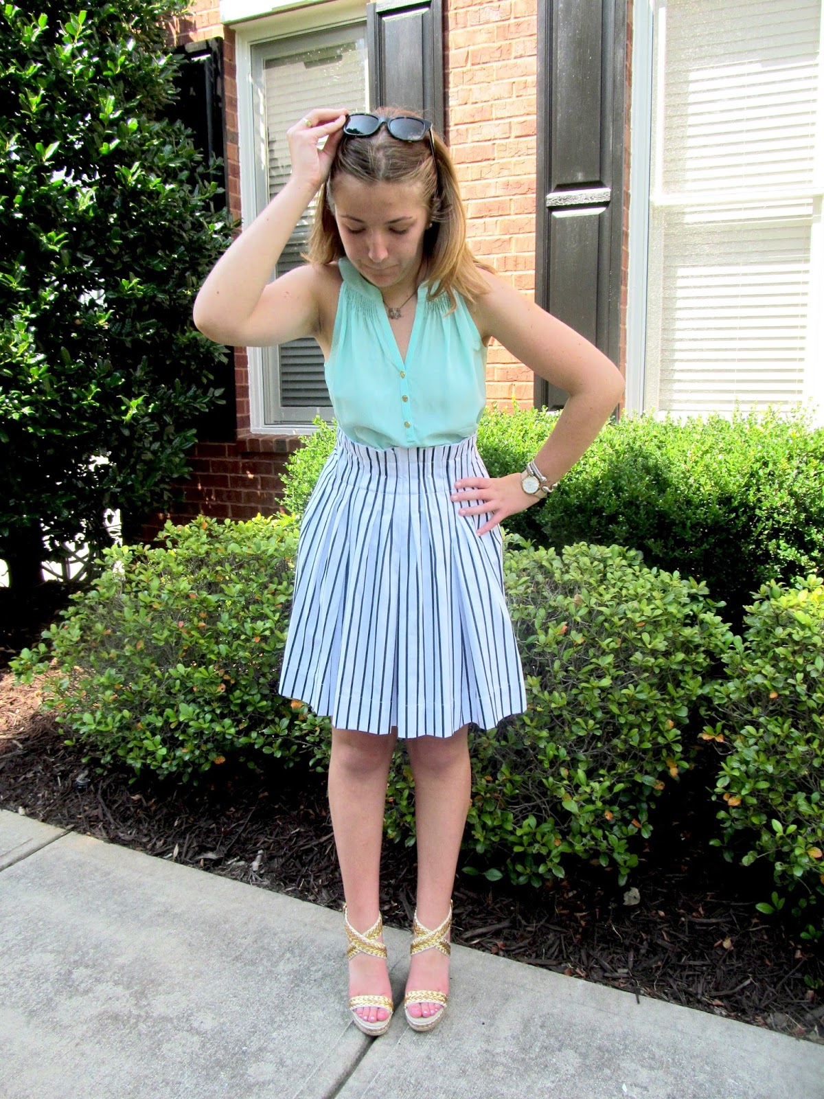 Chic in Carolina: Poolside Blue + Navy Stripes