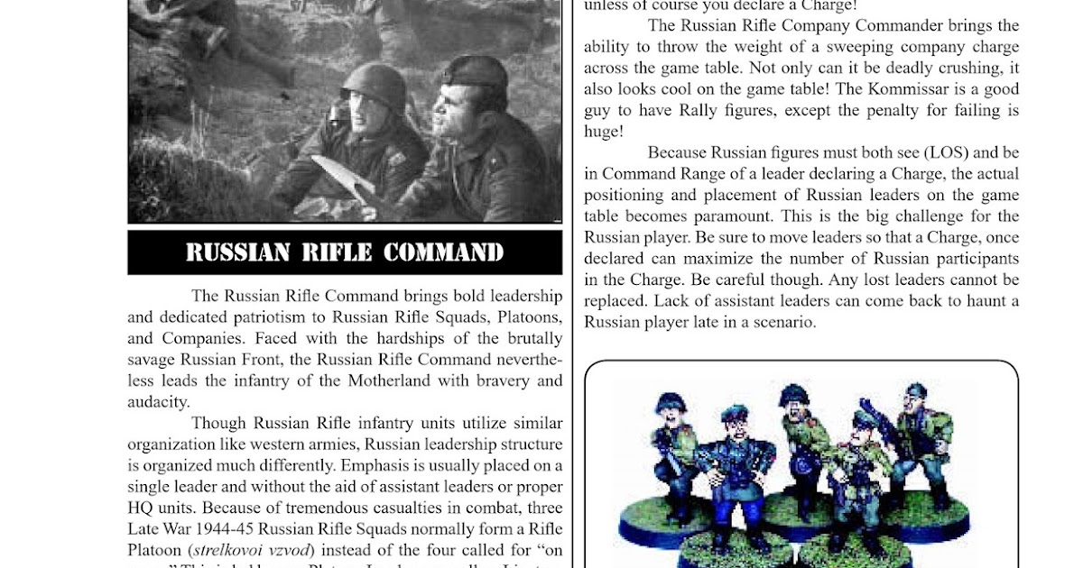 oldSarges Wargame and Model blog: Easy Eight Russian Command Chart