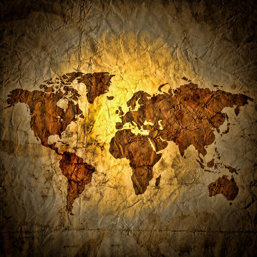 Tattered World Map ~ Desktop Wallpapers