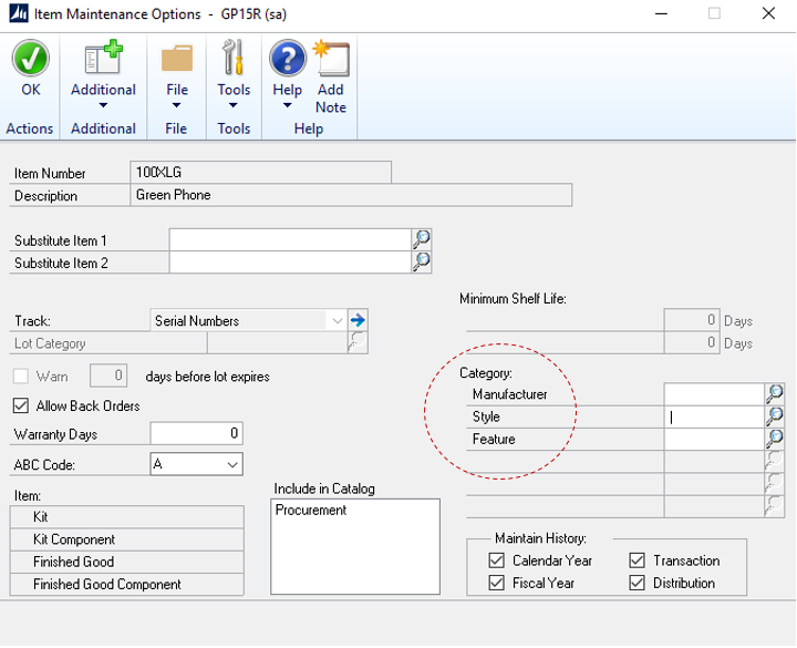 Dynamics GP Essentials: Rule of Thumb | Item Category Setup