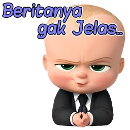 Sticker Status Lucu Gambar Bos Kecil PNG