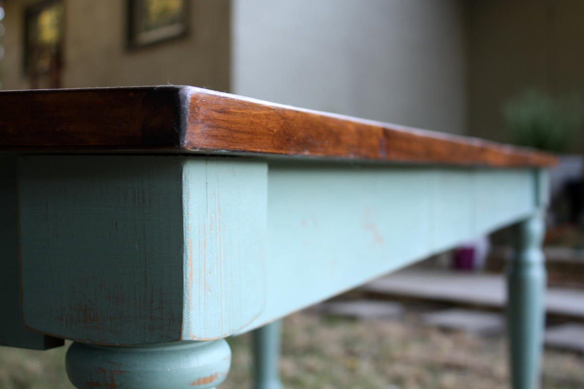 A Blue Farmhouse Dining Table