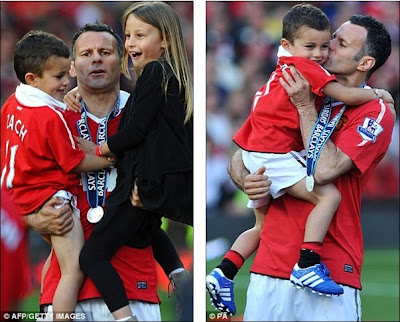 Record-breaking Ryan Giggs leads celebrations with his family as ...