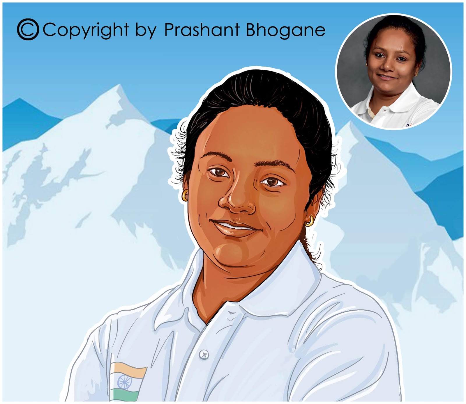 Prashant Bhogane Portfolio: Arunima Sinha (Digital Illustration)