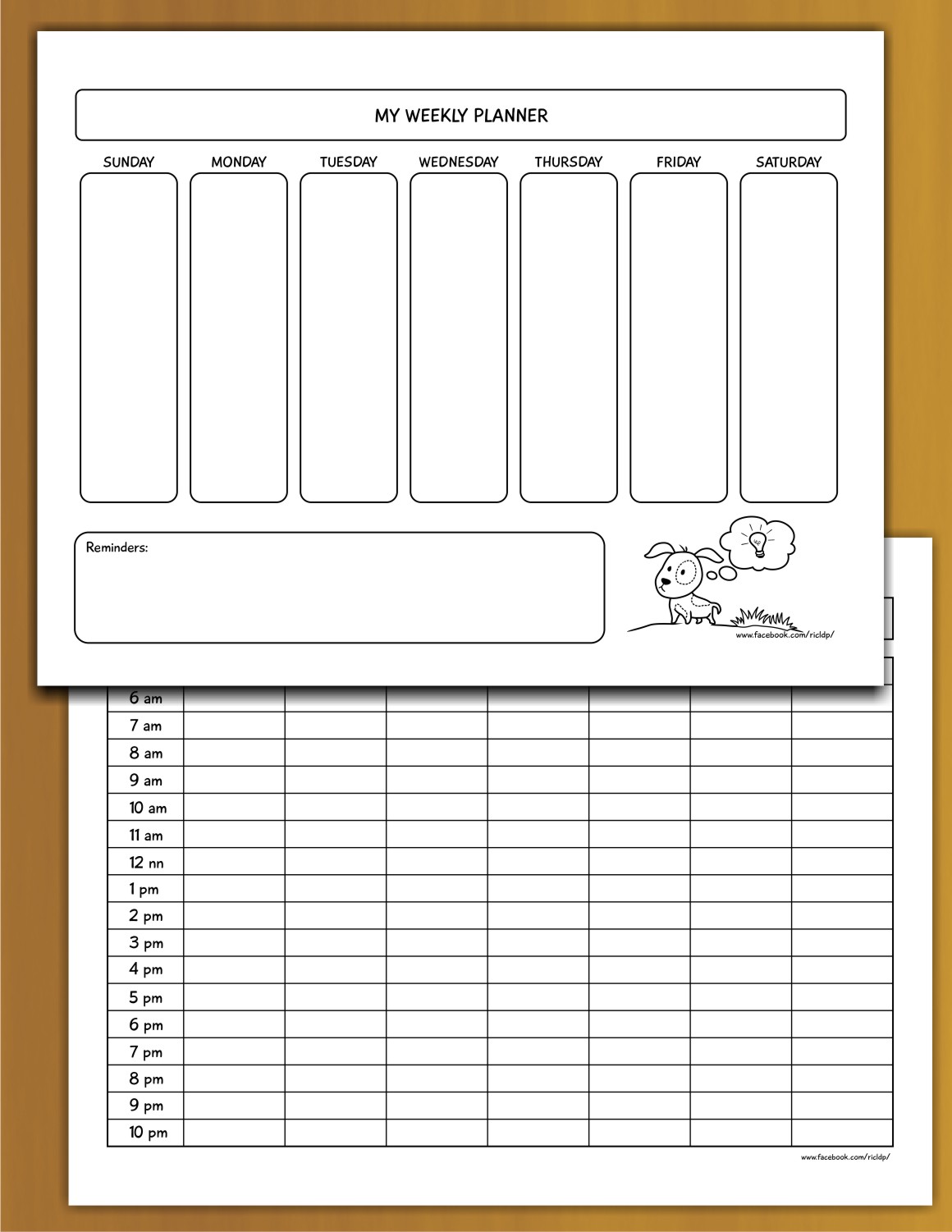 RicLDP Artworks: Five (5) Weekly and Monthly Calendar Planners